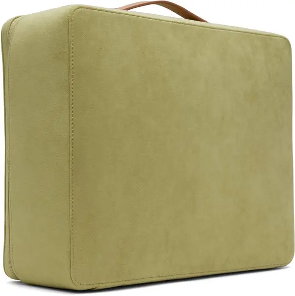 バッグ AURALEE Leather Big Travel Case AETA Auralee Aeta Edition Big Travel Bag - Lime Green | Editorialist